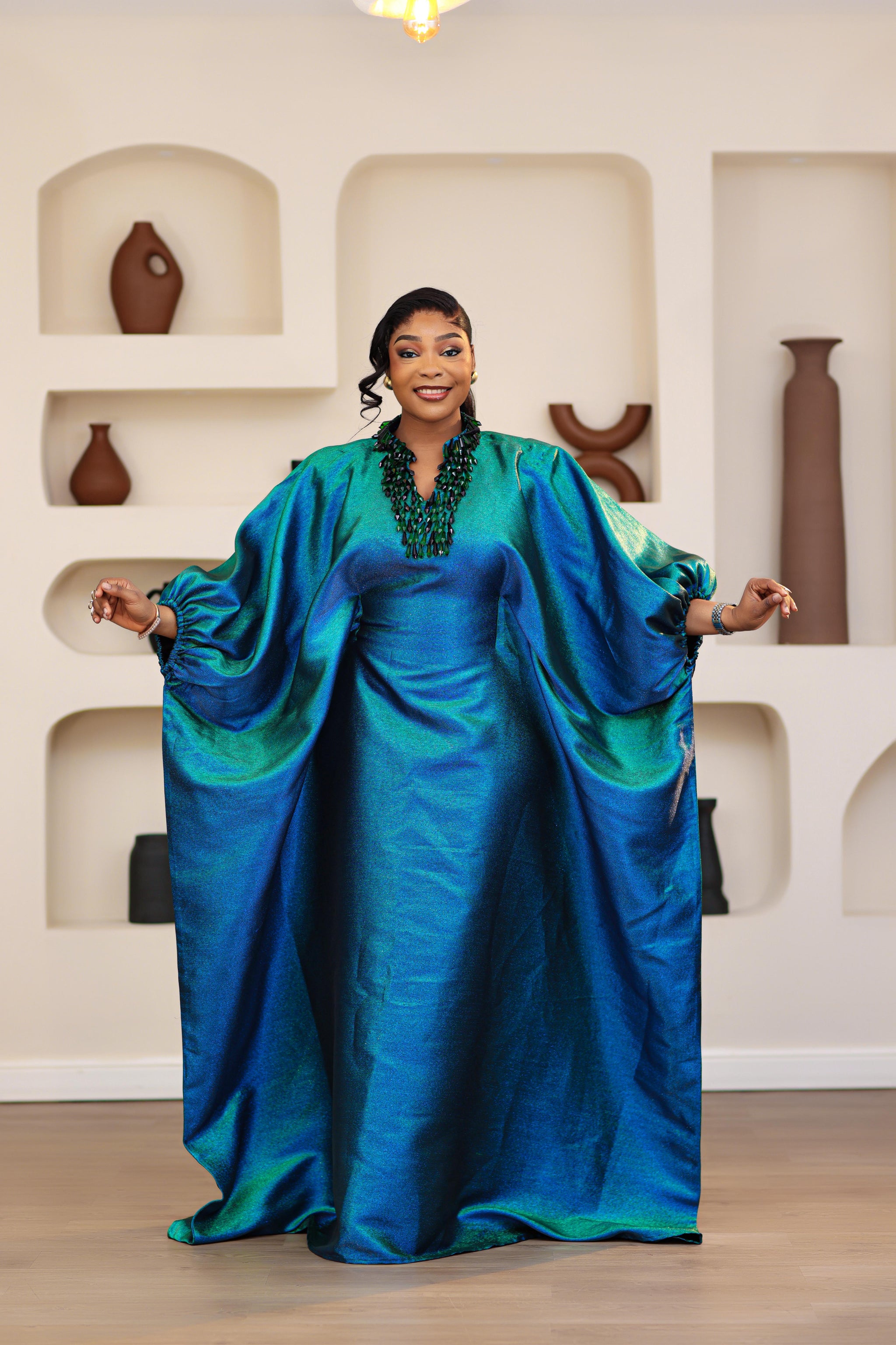 Ajoke Irridescent Brocade Boubou Dress by NIKI KAY