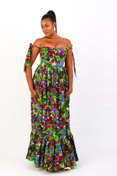 Adanma Maxi Dress - Buy Beautiful African Florals Print Dress | NIKI KAY
