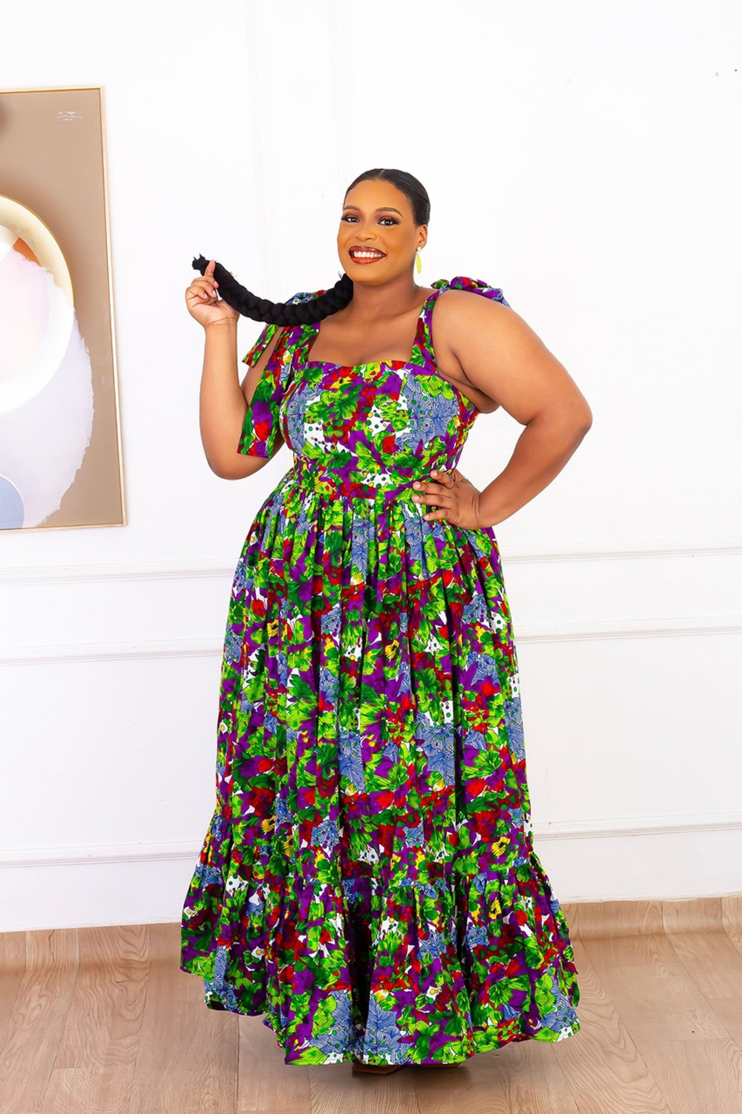 Adanma Maxi Dress - Buy Beautiful African Florals Print Dress | NIKI KAY