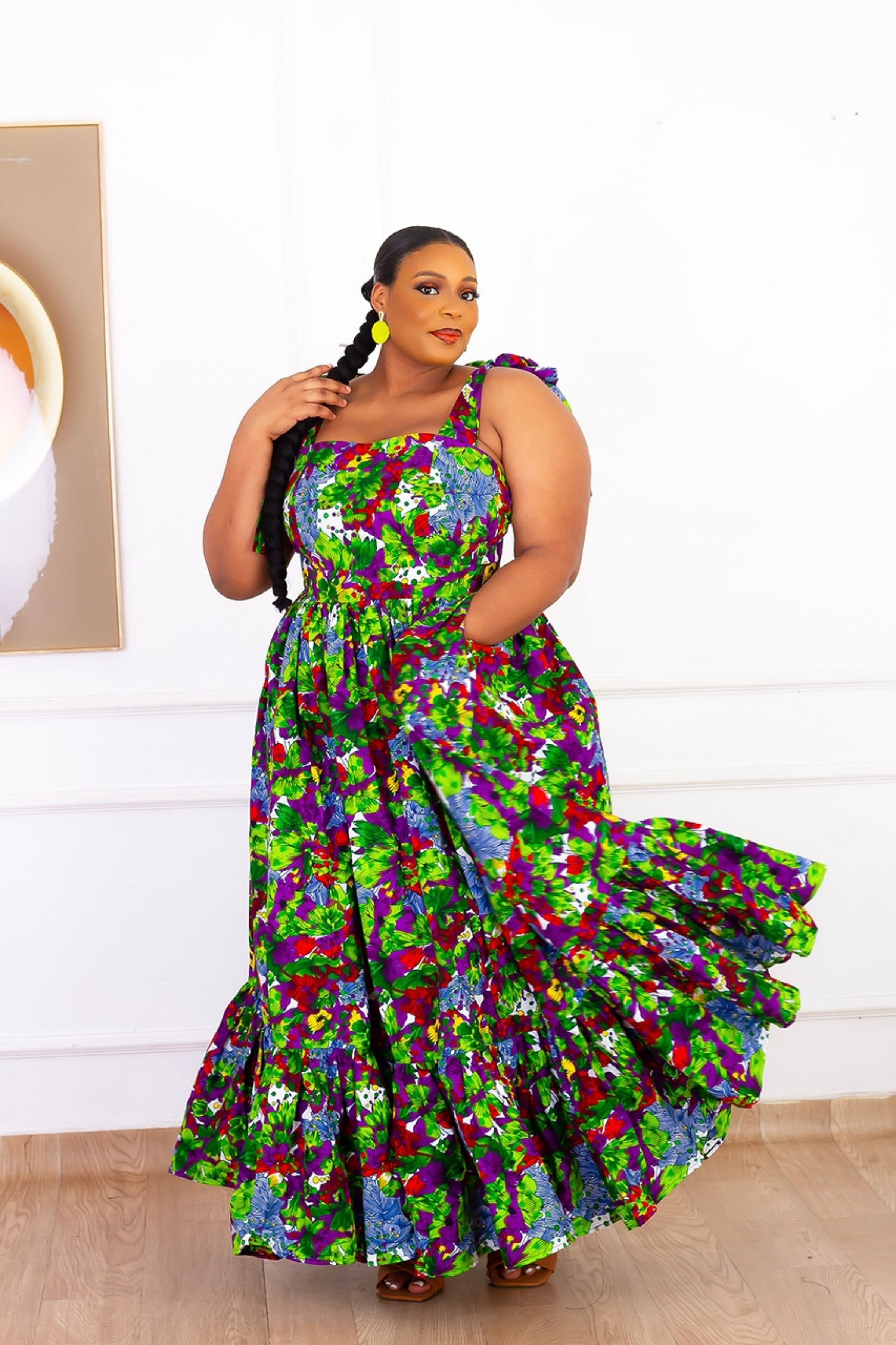 Adanma Maxi Dress - Buy Beautiful African Florals Print Dress | NIKI KAY